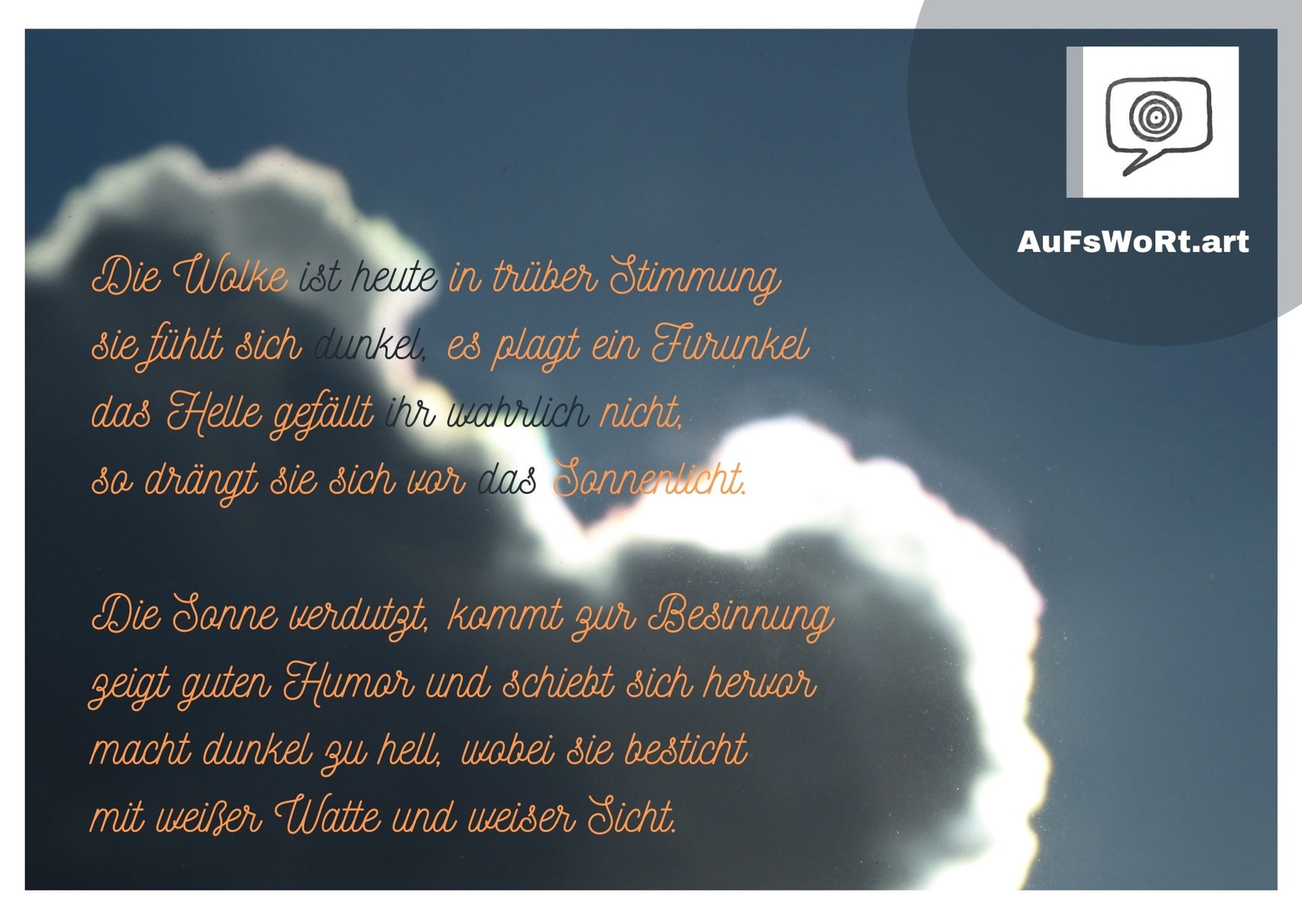 EigenArt: Die Wolke – AuFs WoRt | Text & WortArt – Corinna Benezé